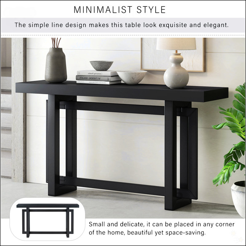 MaMa Contemporary Console Table With Wood Top Extra Long Entryway Table For Entryway Hallway Living Room Foyer Corridor Wayfair